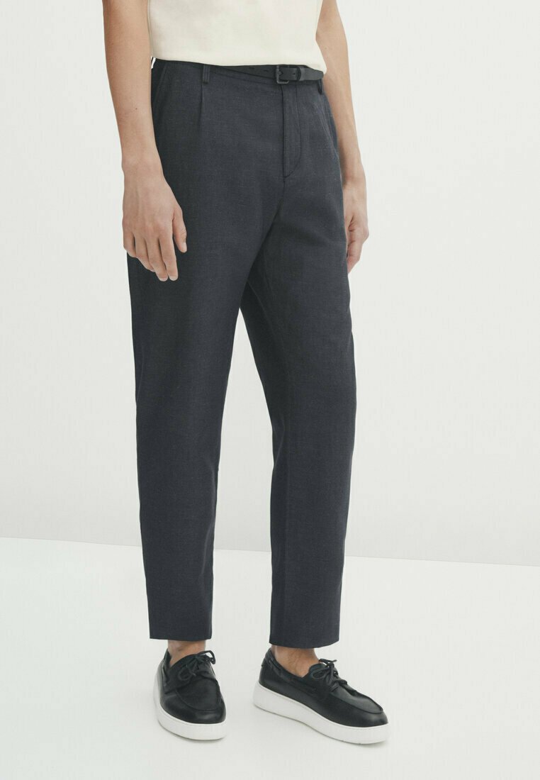 Massimo Dutti DYED THREAD OXFORD - Chino - dark blue/donkerblauw ...