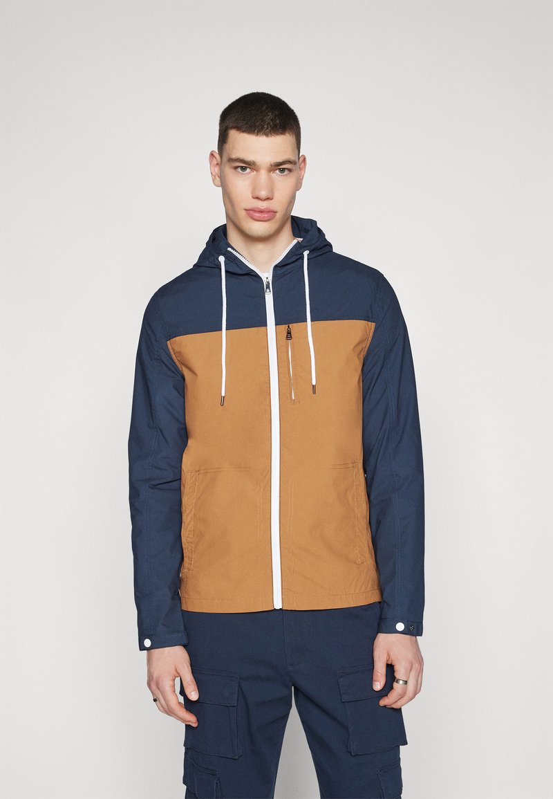 Pier One Summer jacket - dark blue / camel/dark blue - Zalando.ie