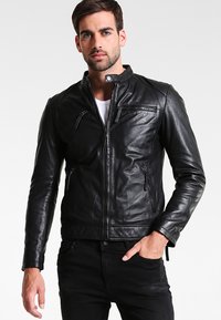 Serge Pariente TONIC - Leather jacket - black/black - Zalando