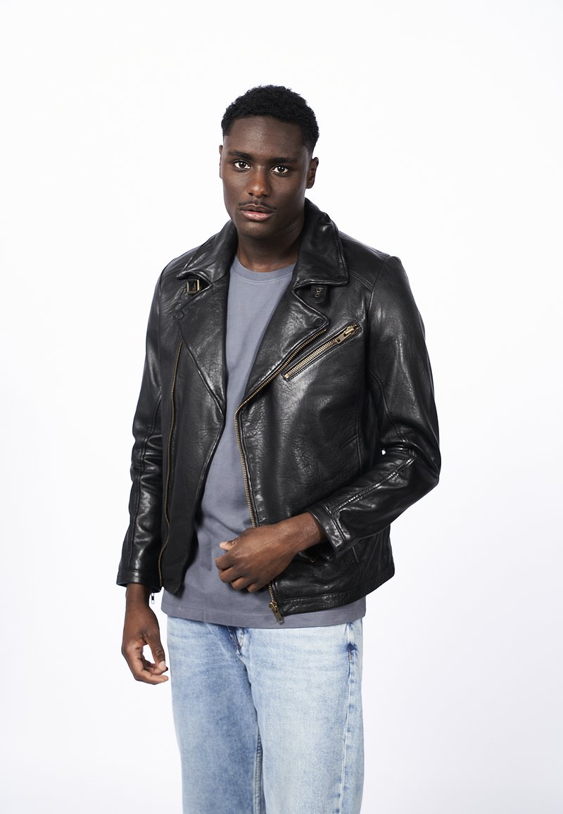 Freaky Nation Leather jacket - black - Zalando