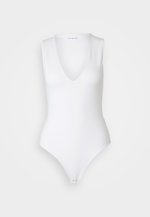 Good American DEEP V TANK BODY - Top - withe/white denim - Zalando.co.uk