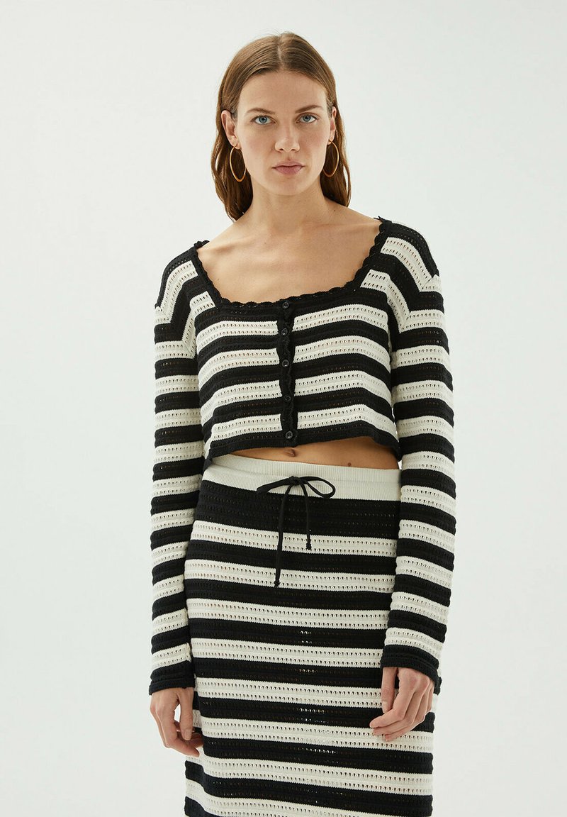 System Action TWO-TONE STRIPED CROP - Vest - off white/crème - Zalando.be