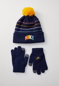 Nike Sportswear POWDER PLAY PEAK BEANIE UNISEX SET - Handschoenen - midnight navy/donkerblauw ...
