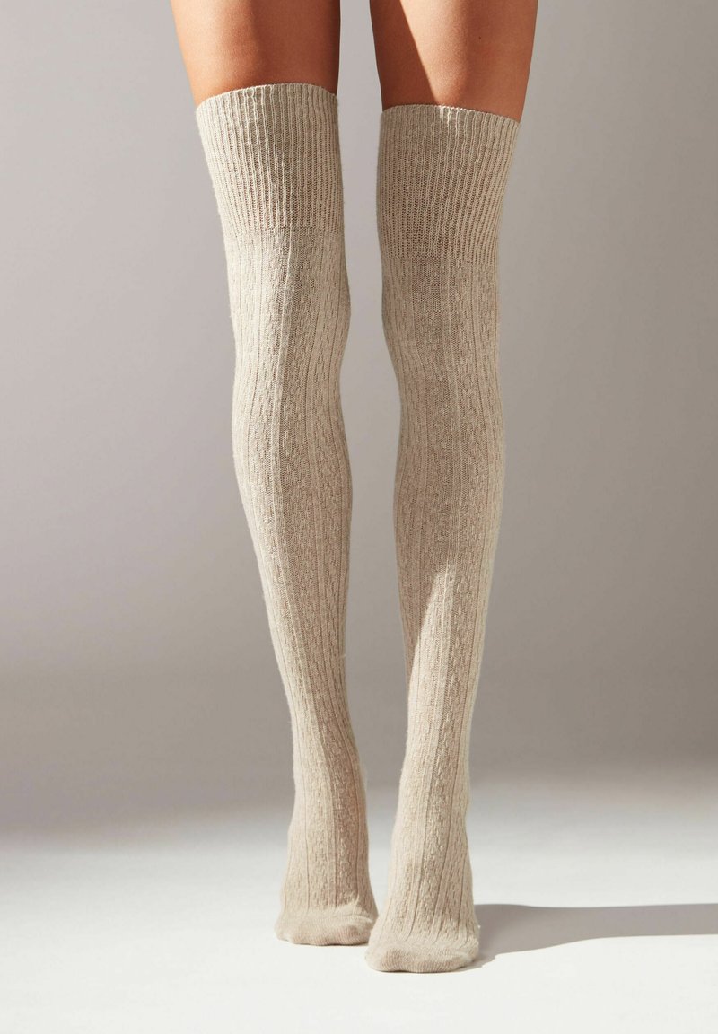 Calzedonia Overkneestrümpfe - hautfarben natural blend cashmere/beige ...