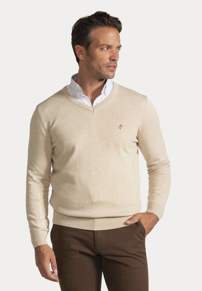 Jacey Quinn V NECK - Trui - beige melange/beige - Zalando.nl