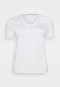 Calvin Klein Jeans Plus BADGE V NECK TEE - T-shirt basique - bright white/blanc - ZALANDO.FR