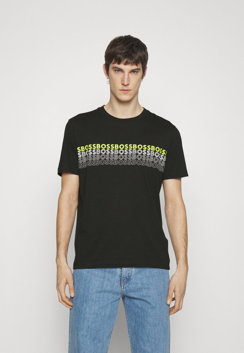 BOSS TEE - Print T-shirt - black - Zalando