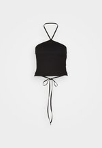 Pieces PCKUPA CROPPED - Topper - black/svart - Zalando.no