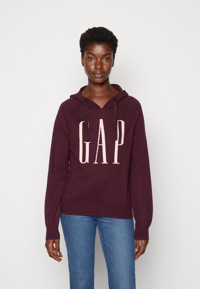 GAP V-LOGO HOODIE - Kapuzenpullover - rich plum/dunkelrot - Zalando.at