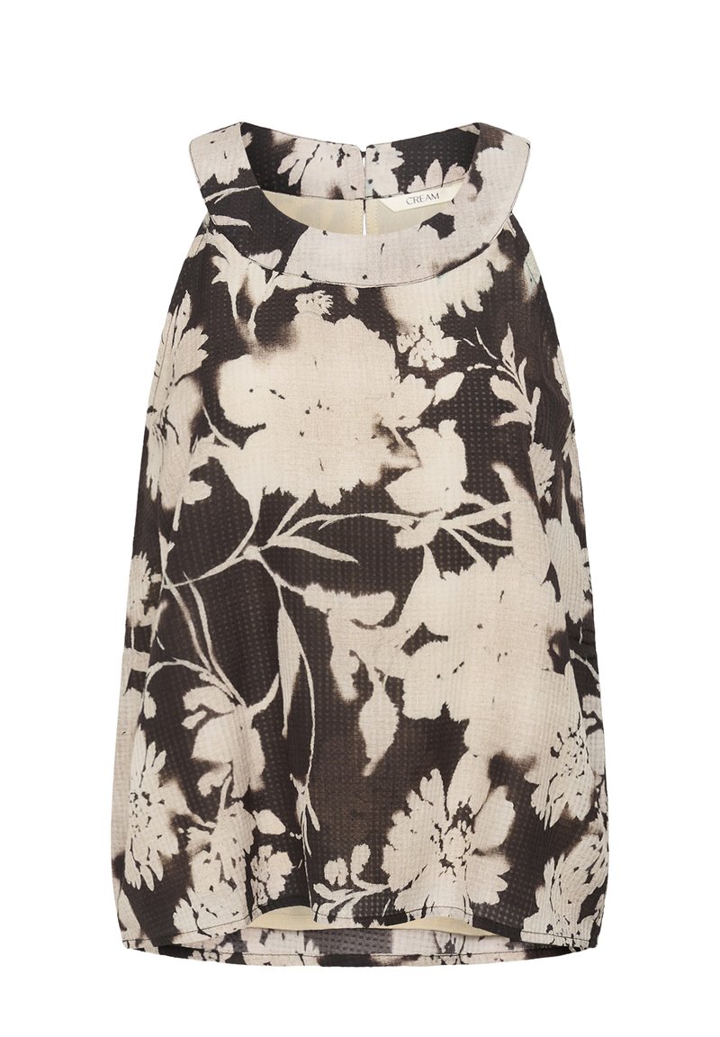 Cream CRHAILEY HALTERNECK - Blouse - dark brown flower/brown - Zalando