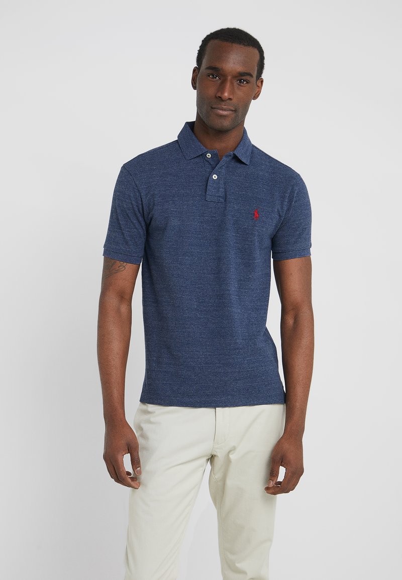 Polo Ralph Lauren SLIM FIT MESH POLO SHIRT - Poloshirt - classic royal heather/blauw gemêleerd ...