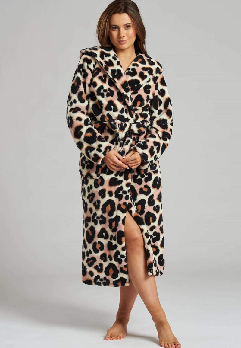 Loungeable ROBES LEOPARD WELL SOFT MIDI HOODED ROBE - Bademantel ...