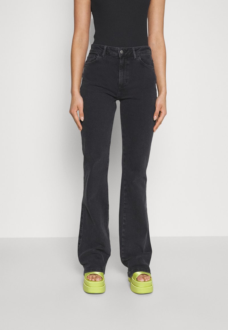 Even&Odd Tall Flared Jeans - black denim - Zalando.co.uk
