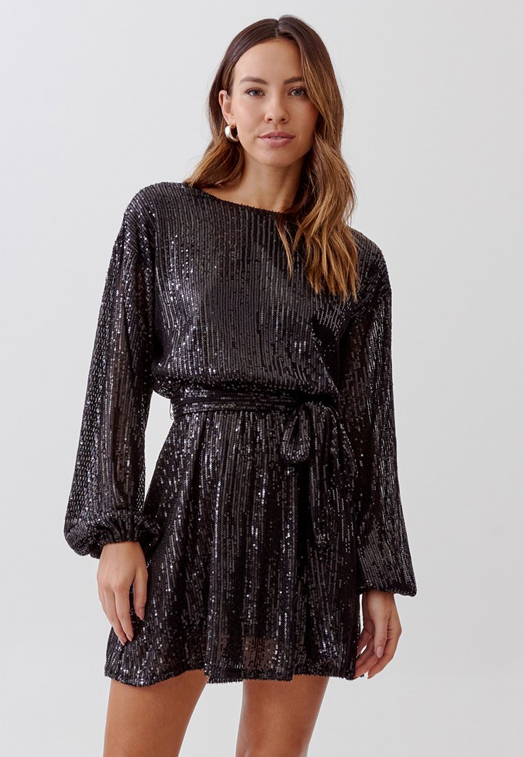 TUSSAH SELIA - Cocktailjurk - black sequin/zwart - Zalando.be