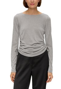 s.Oliver BLACK LABEL GLITZER MIT SEITLICHER RAFFUNG - Langarmshirt ...