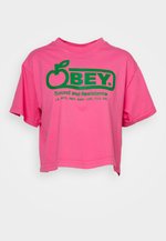 Obey Clothing SOUND AND RESISTANCE - T-Shirt print - hot pink/pink ...