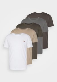 Abercrombie & Fitch ICON CREW T-SHIRT 5 PACK - T-Shirt basic - desert taupe/white/mehrfarbig ...