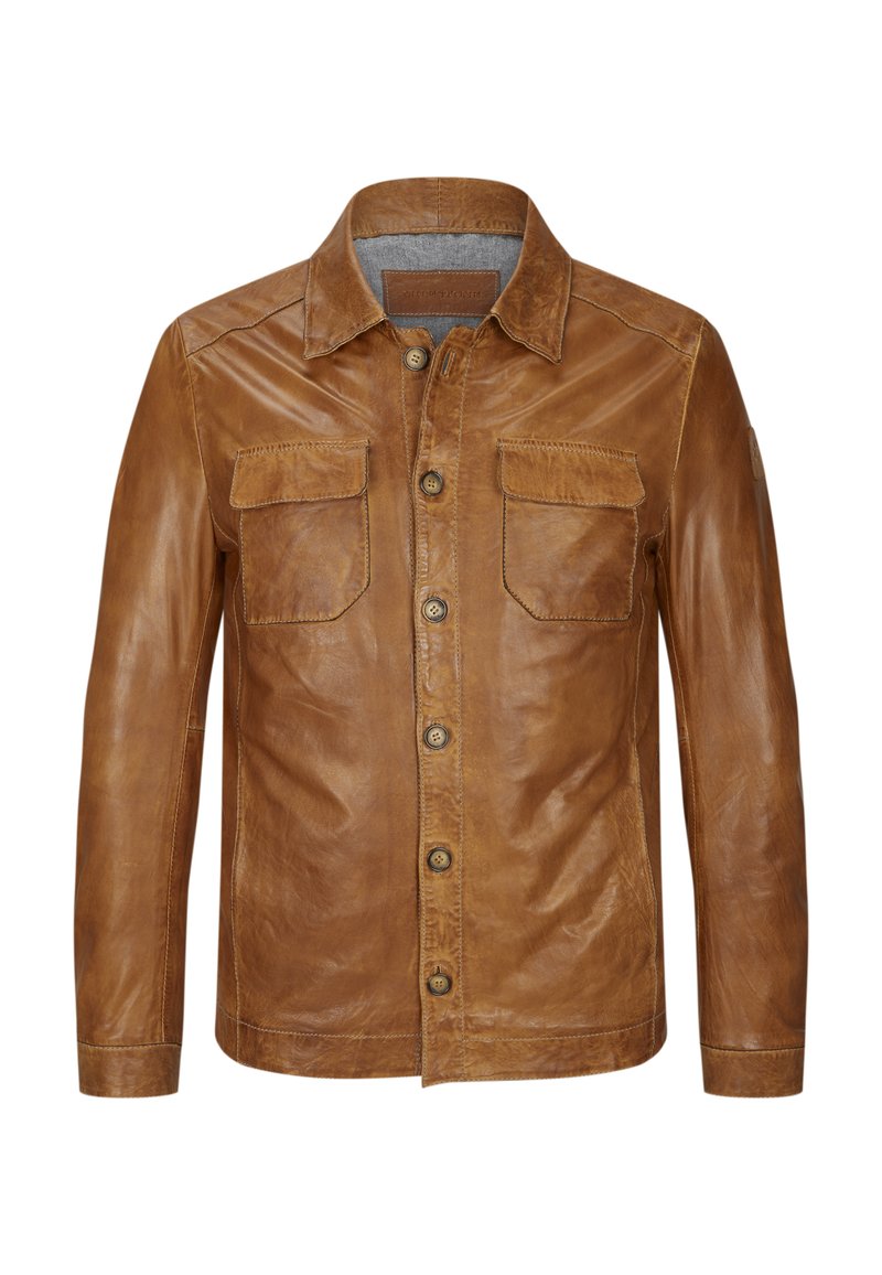 Milestone MSFERRY - Leather jacket - hell cognac/cognac - Zalando