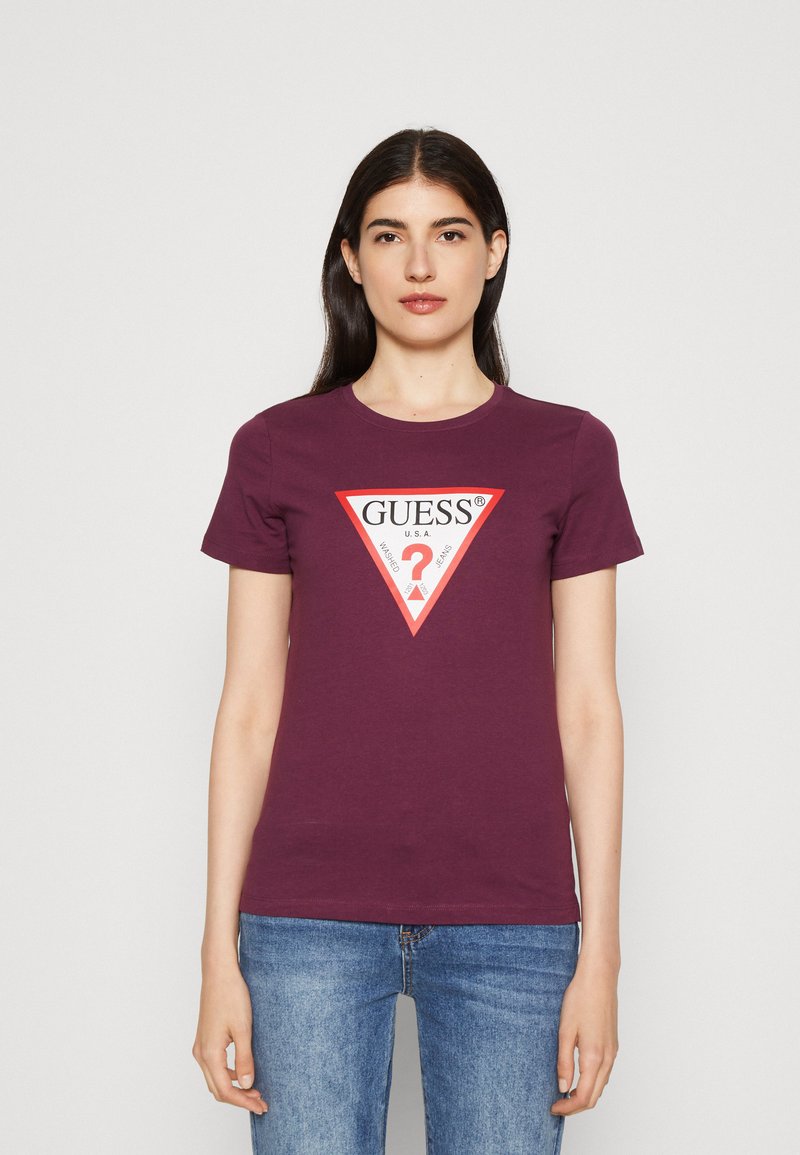 Guess ORIGINAL TEE - T-Shirt print - black cherry/bordeaux - Zalando.at