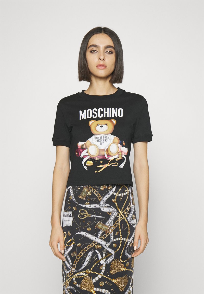 MOSCHINO SEASONAL TEDDY BEAR - T-Shirt print - fantasy black/schwarz - Zalando.at