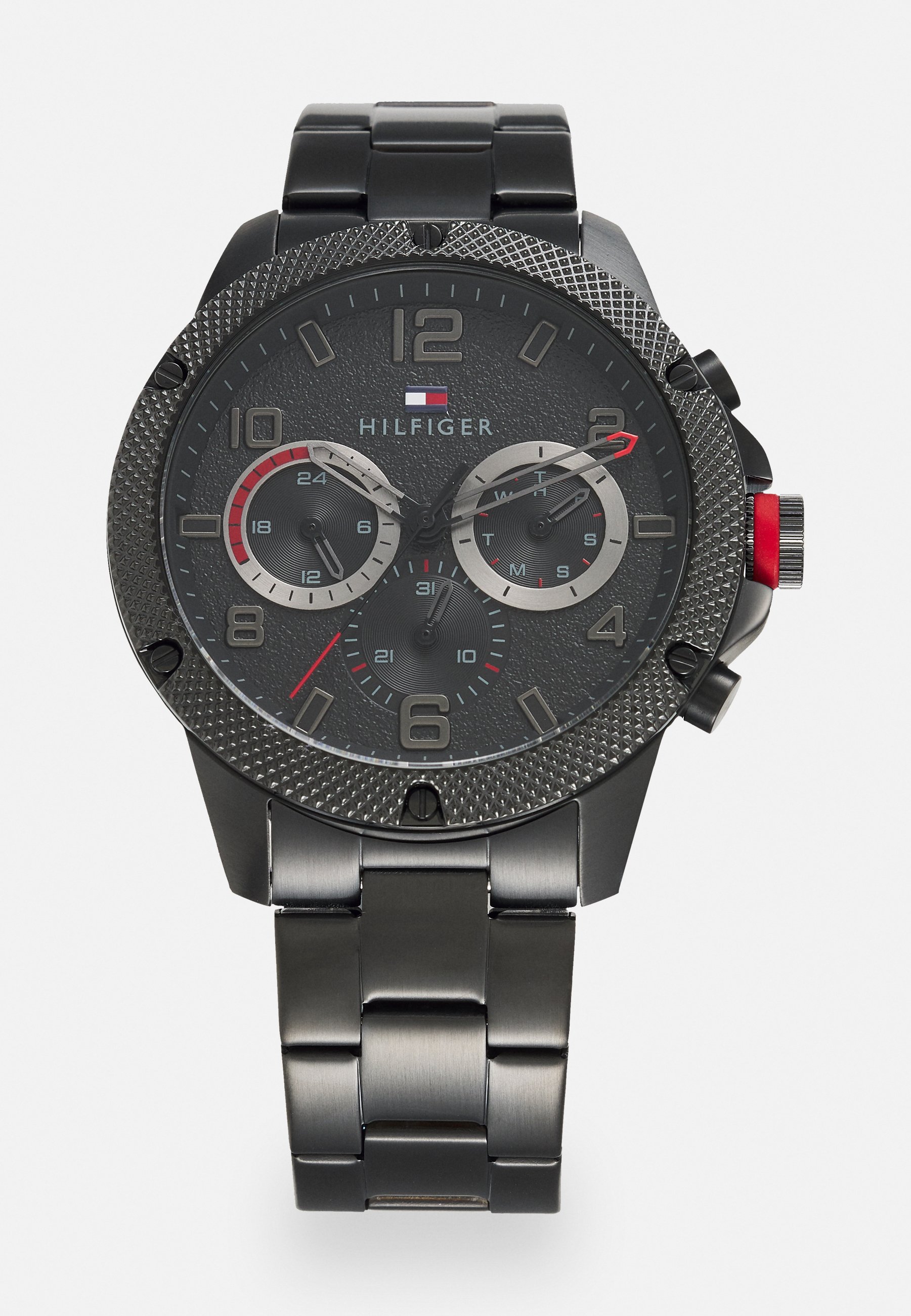 Tommy hilfiger black metal watches store