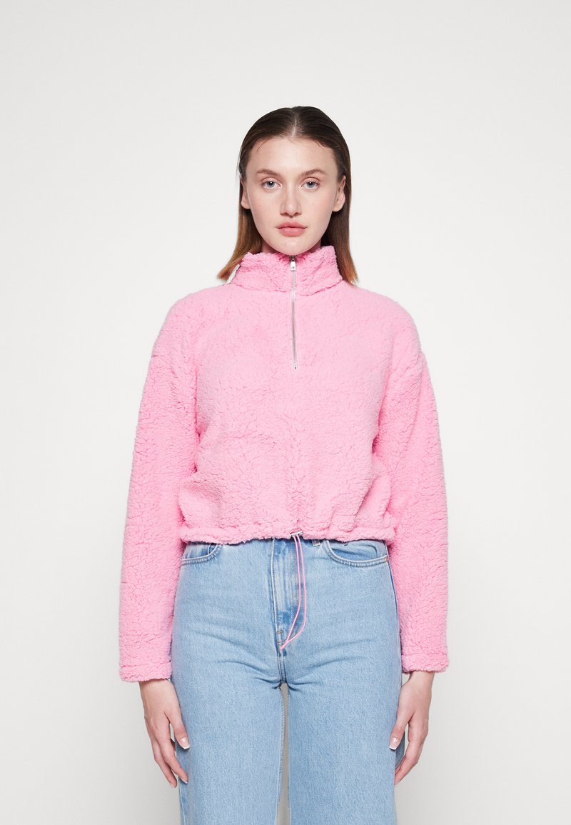 Pieces PCFERNA CROPPED - Fleece jumper - begonia pink/pink - Zalando.co.uk