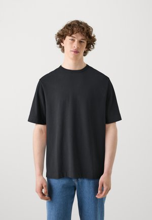 Massimo Dutti KURZÄRMELIGES AUS REINER - T-Shirt basic - dark blue ...