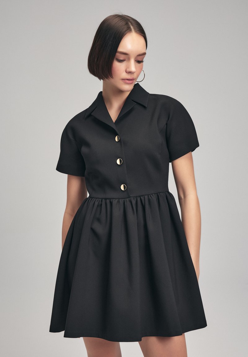 adL WITH BUTTONED FRONT - Shirt dress - black - Zalando