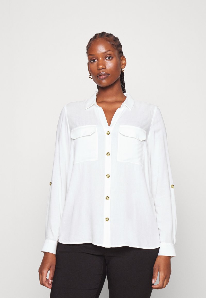 Vero Moda Curve VMBUMPY SHIRT NEW - Tunic - snow white/white - Zalando.de