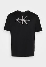 Calvin Klein Jeans Plus SEASONAL MONOLOGO TEE - T-Shirt print - ck black/porpoise/schwarz ...