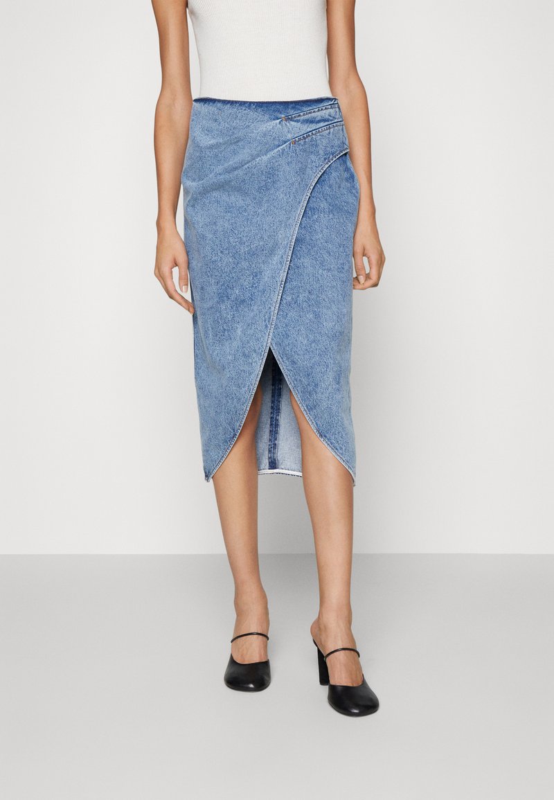Iro ETANA - Wrap skirt - snow blue/light blue - Zalando.ie