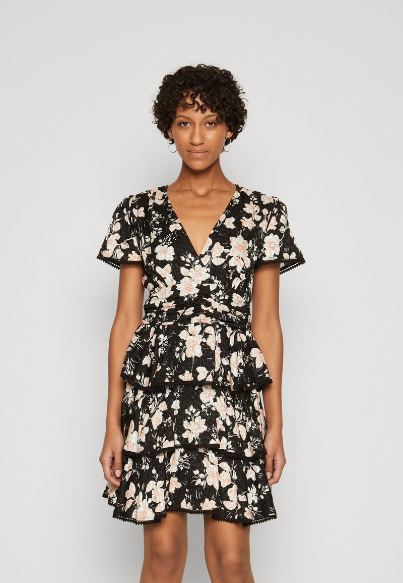 Guess EMA FLARE DRESS - Robe de jour - black/pink/rose - ZALANDO.FR