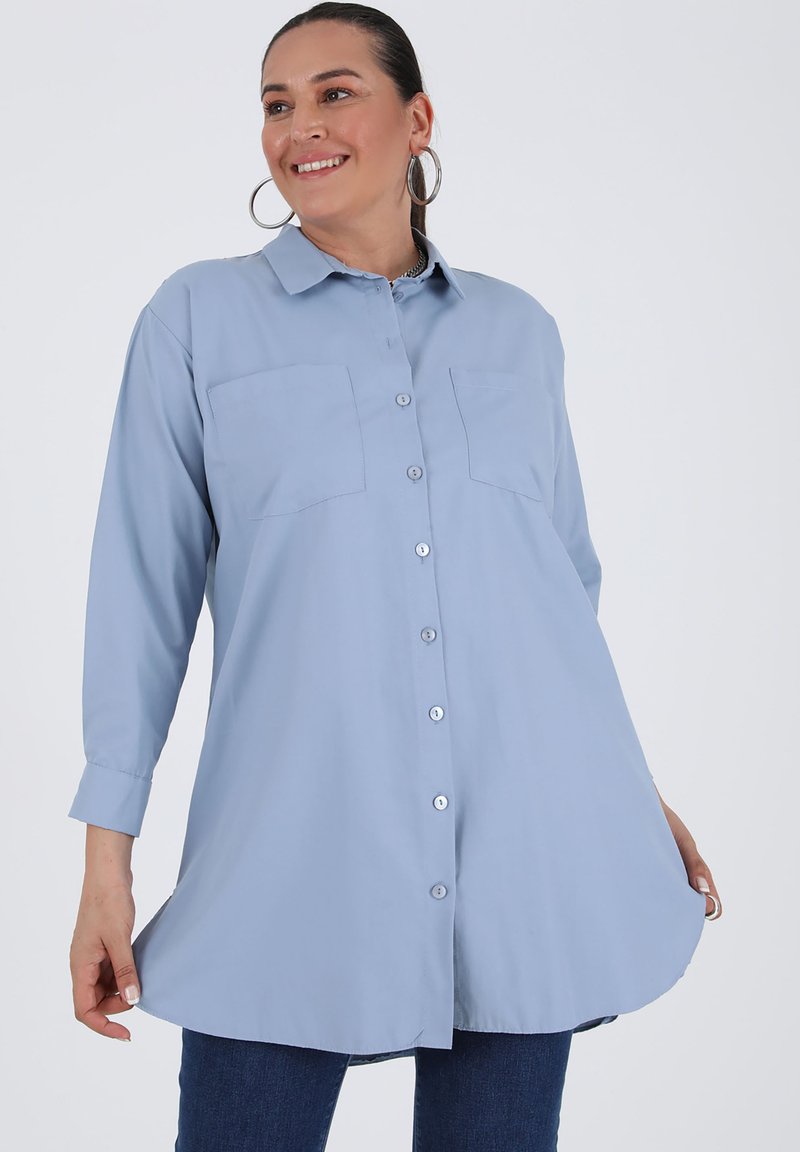 Modanisa ICE- POINT COLLAR - PLUS SIZE- ALIA - Button-down blouse ...