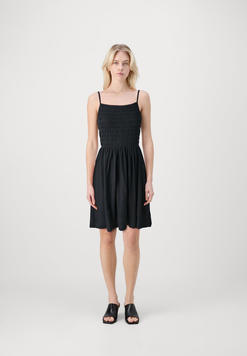 GAP SMOCKED MINI DRESS - Jersey dress - black - Zalando.co.uk