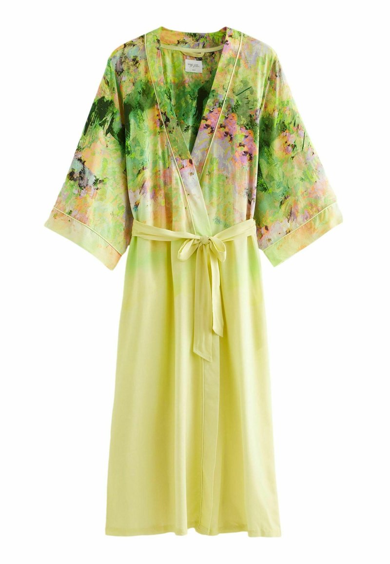 Next LIGHTWEIGHT- REGULAR FIT - Peignoir - lime green floral/vert clair ...