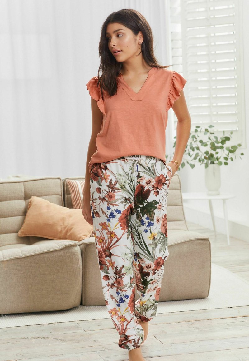 Next COTTON PYJAMAS - Pyjama - coral pink floral/donkerroze - Zalando.be