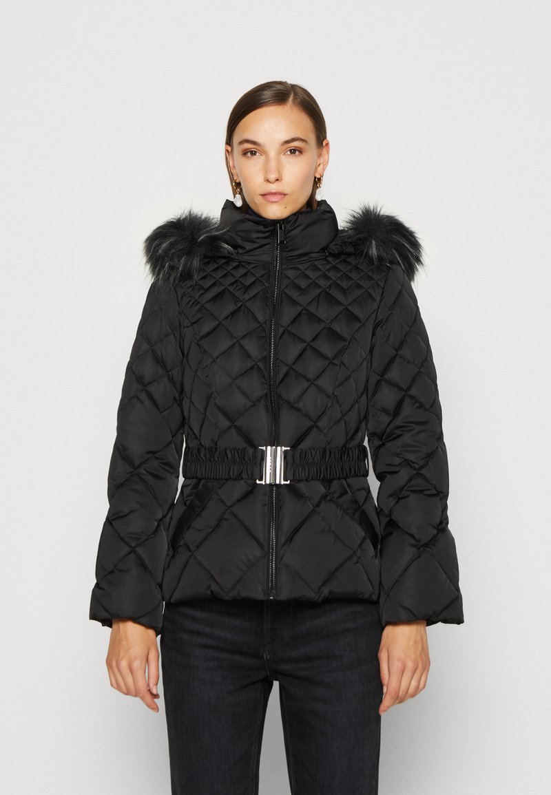 Guess OLGA REAL - Down jacket - jet black/black - Zalando.co.uk