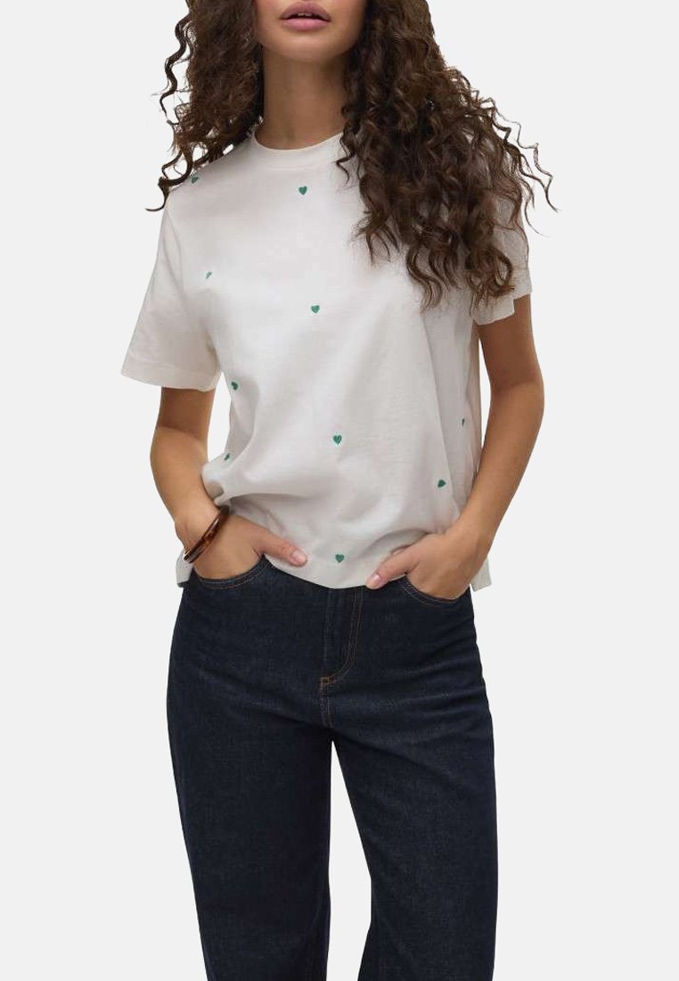 Vero Moda T-shirt print - écru/crème - Zalando.nl