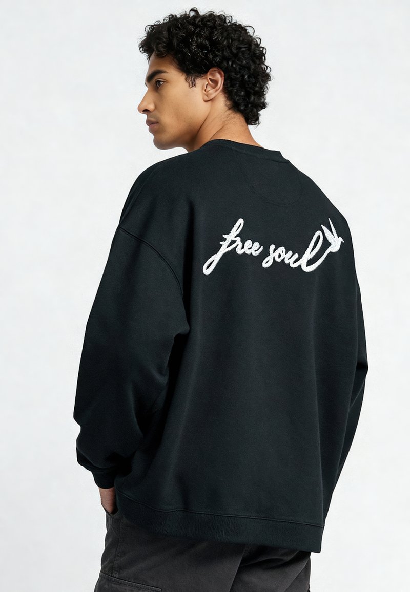 Mira Paris EMBROIDERY UNISEX OVERSIZED - Sweatshirt - black/metallic ...