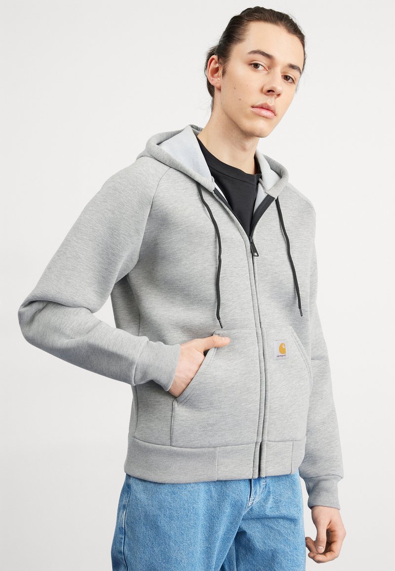 Carhartt WIP LUX HOODED - Sweatjakke - grey heather/grey/grå - Zalando.dk