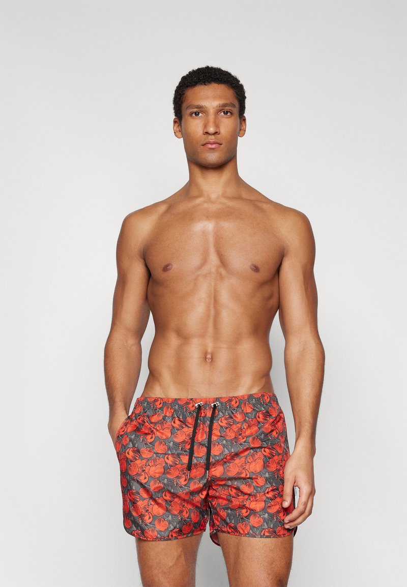 Neil Barrett ALL OVER CHERRIES SWIM - Swimming shorts - black/red/black ...