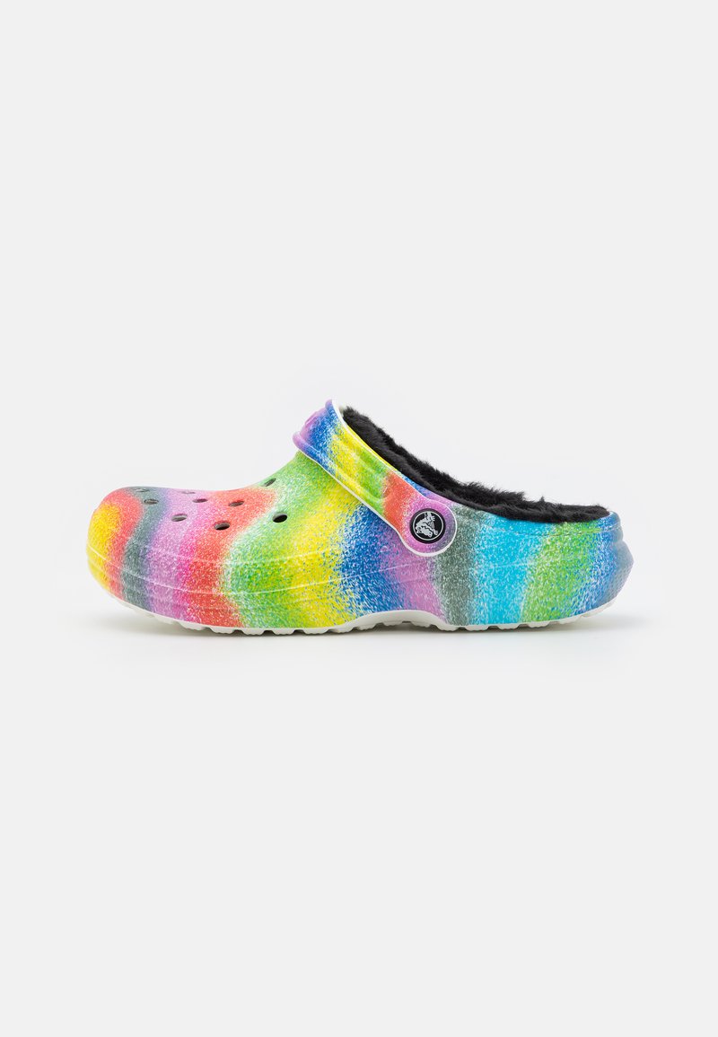 Crocs CLASSIC LINED SPRAY DYE UNISEX - Mules - white/multi-coloured ...