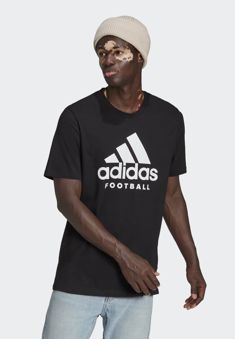 adidas Performance FOOTBALL LOGO TEE - Print T-shirt - black - Zalando.de