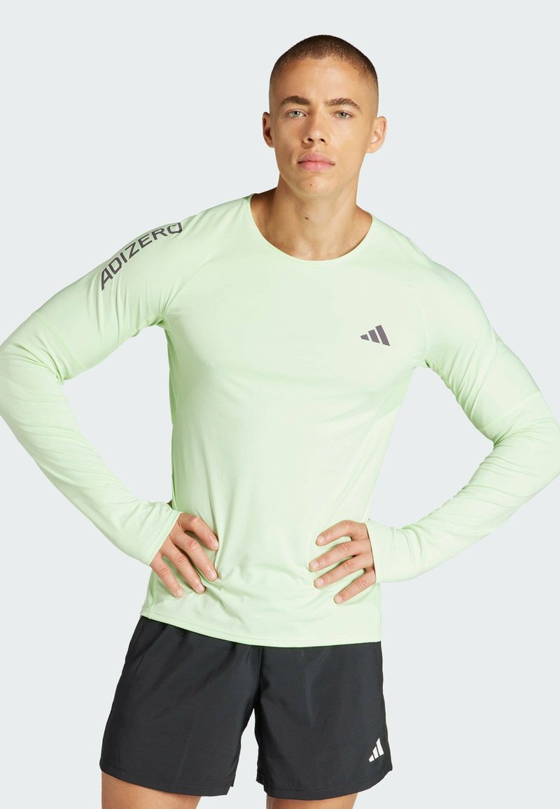adidas Performance ADIZERO - Long sleeved top - semi green spark aurora ...
