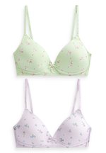 Next 2 PACK - Triangle bra - purple/green floral pointelle/green - Zalando