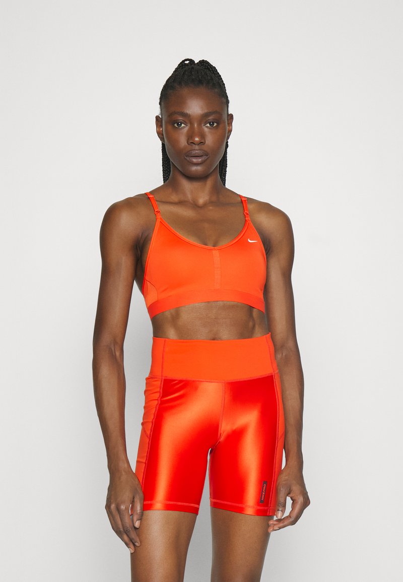 Nike Performance Indy V Neck Bra Sport Bh Met Light Support Picante