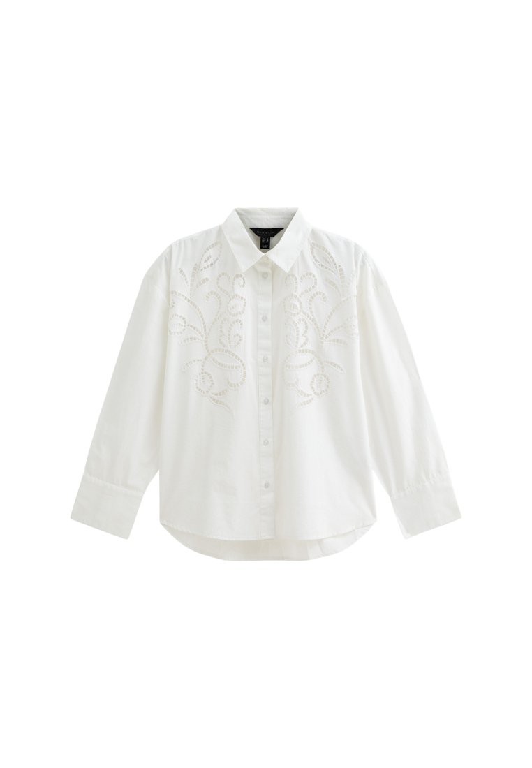 New Look EMBROIDERED - Chemisier - off white/écru - ZALANDO.FR