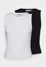 Weekday CLEAN FITTED TANK 2 PACK - Felső - black/white/fekete - Zalando.hu