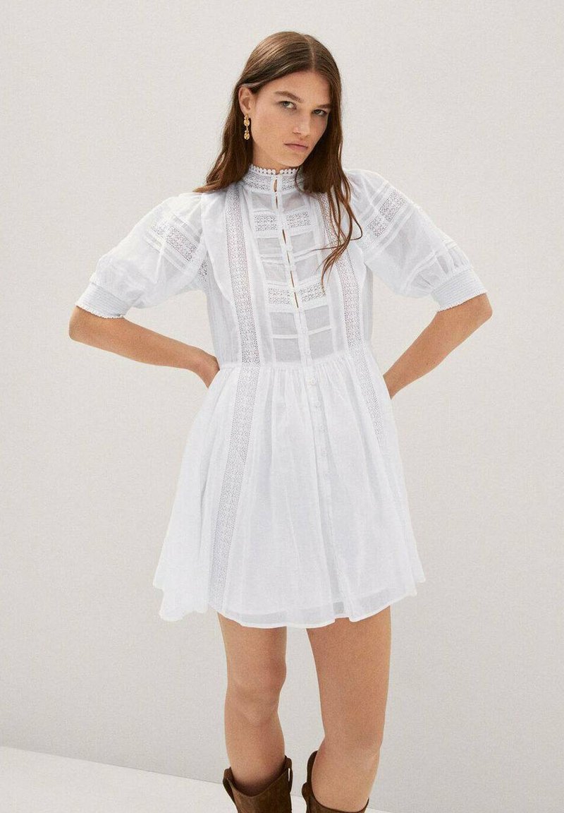 Mango Rochie tip cămașă - cremeweiß/alb natural - Zalando.ro