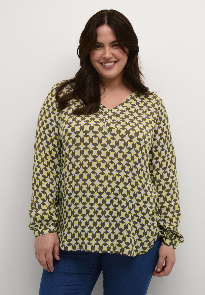 Kaffe Curve MARCA AMI - Blus - green graphic print/grön - Zalando.se